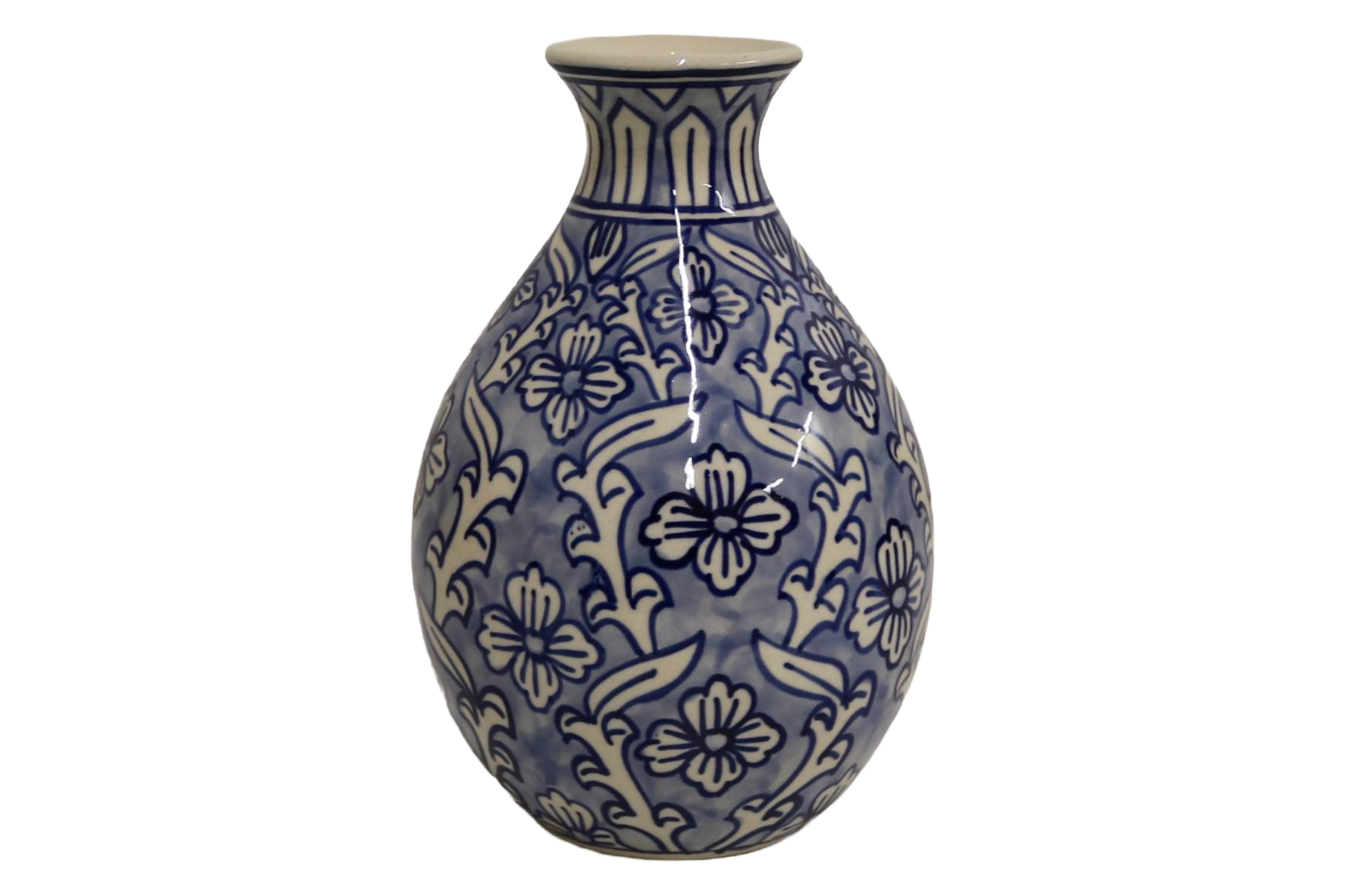 Ceramic Bottle Vase Light Blue – Home&Manor